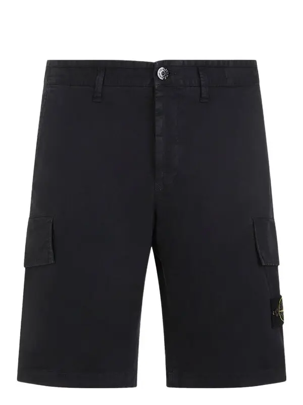 Stone Island Compass Badge Knee-length Cargo Shorts - Blue