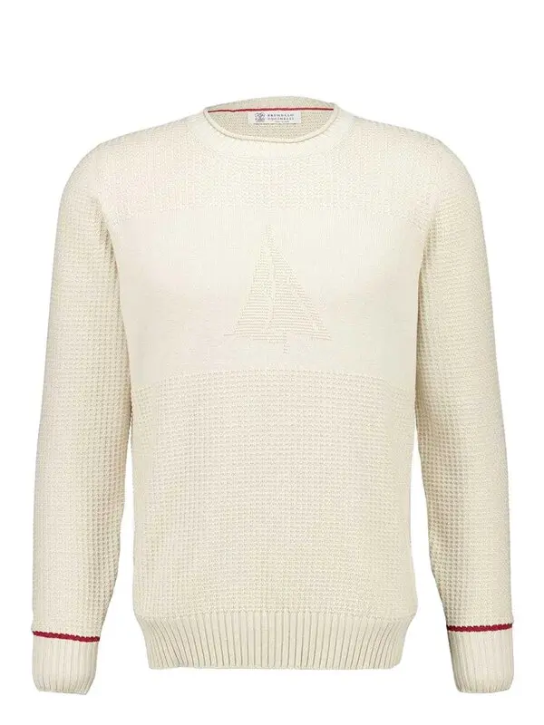 Brunello Cucinelli Long Sleeve Crewneck Jumper - White