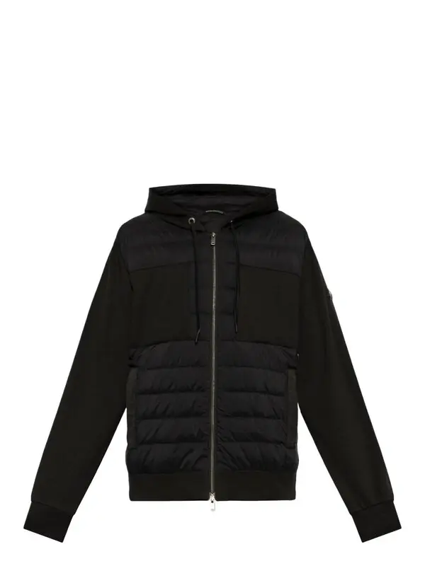 Moose Knuckles Air Down Garnier Hybrid Zip-up Hoodie - Black