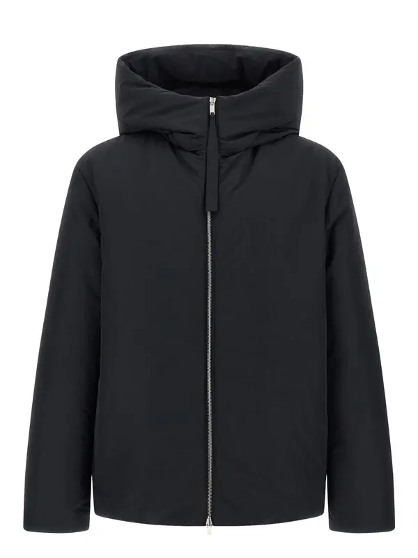 JIL SANDER High Neck Zipped Jacket With Goose Down Padding - Black