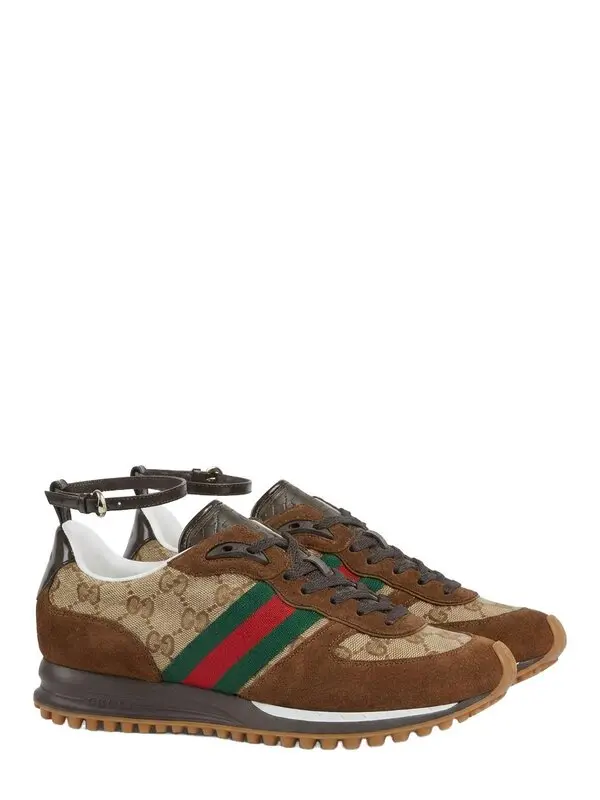 Gucci Re-motion Sneakers - Beige And Dark Brown