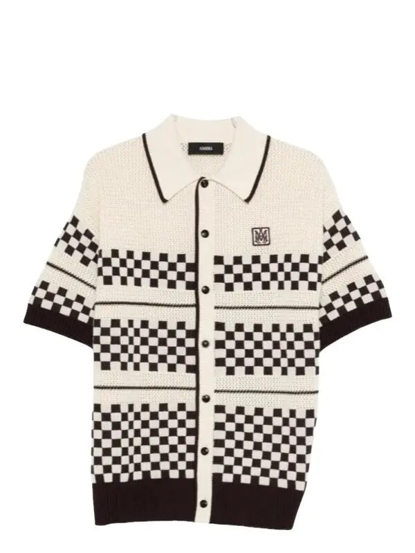 Amiri Chekered Short Sleeved Knitted Shirt - Multicolor