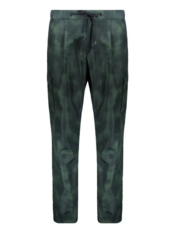 Herno Slim Fit Patterned Drawstring Pants - Green