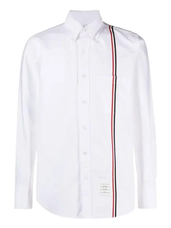 Thom Browne Rwb Striped Buttoned Shirt - White