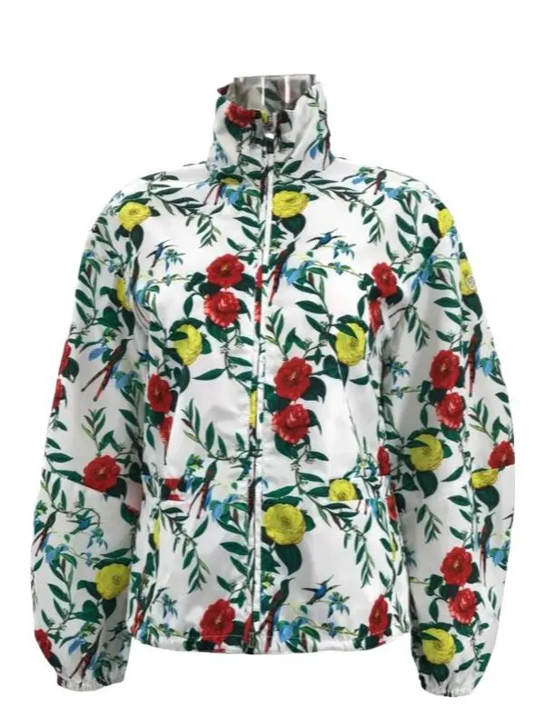 Emporio Armani Printed Long Sleeve Zip-up Jacket - Green