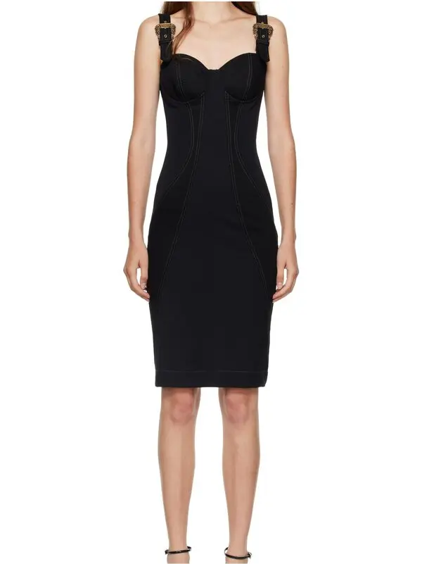 Versace Zipped Seam-detail Dress - Black