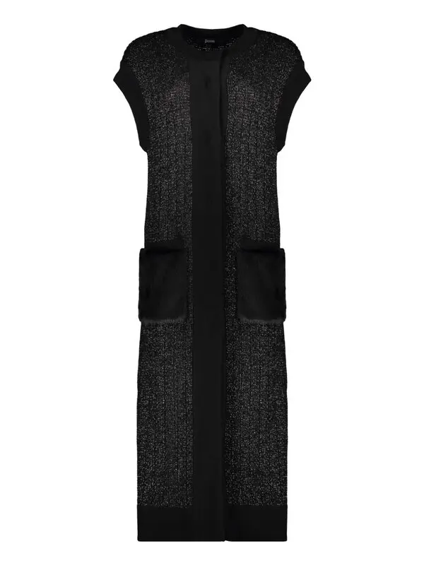 Herno Long Sleeveless Pocket Cardigan - Black