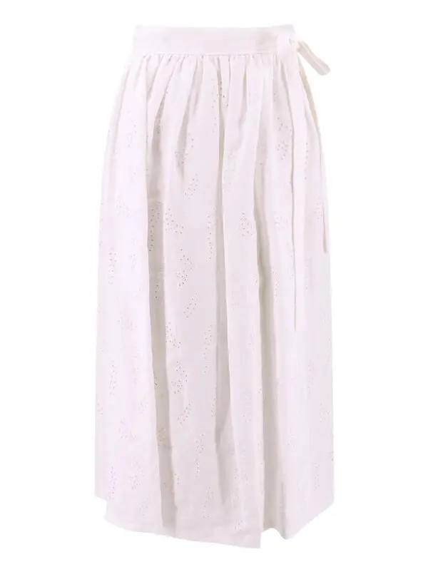 Chloé Tie-waisted Midi Skirt - White
