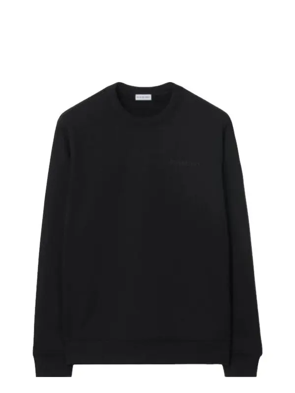 Burberry Embroidered Logo Cotton Sweatshirt - Black