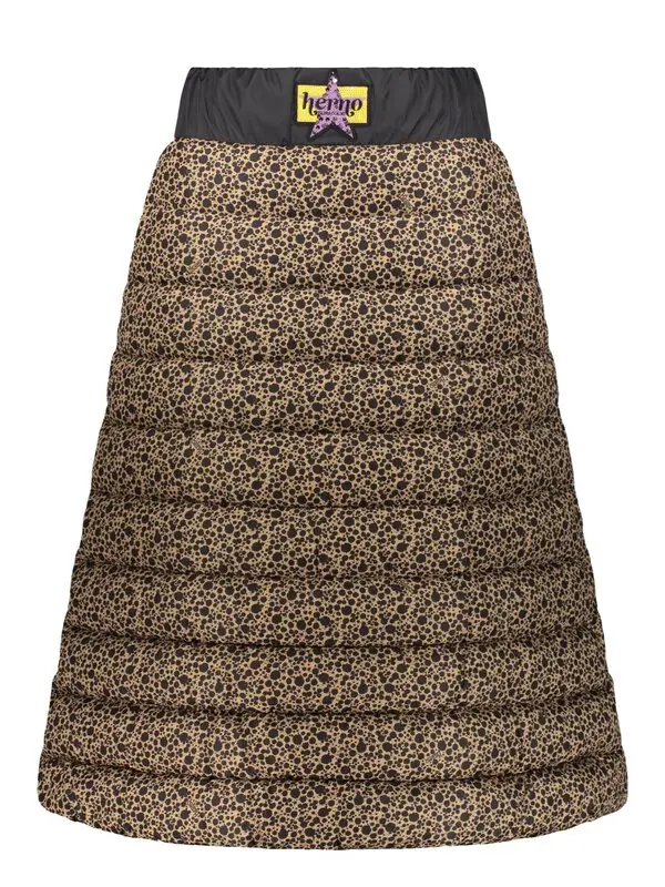 Herno Quilted Printed Skirt - Brown