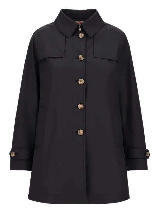 Herno Single-breasted A-line Coat - Black