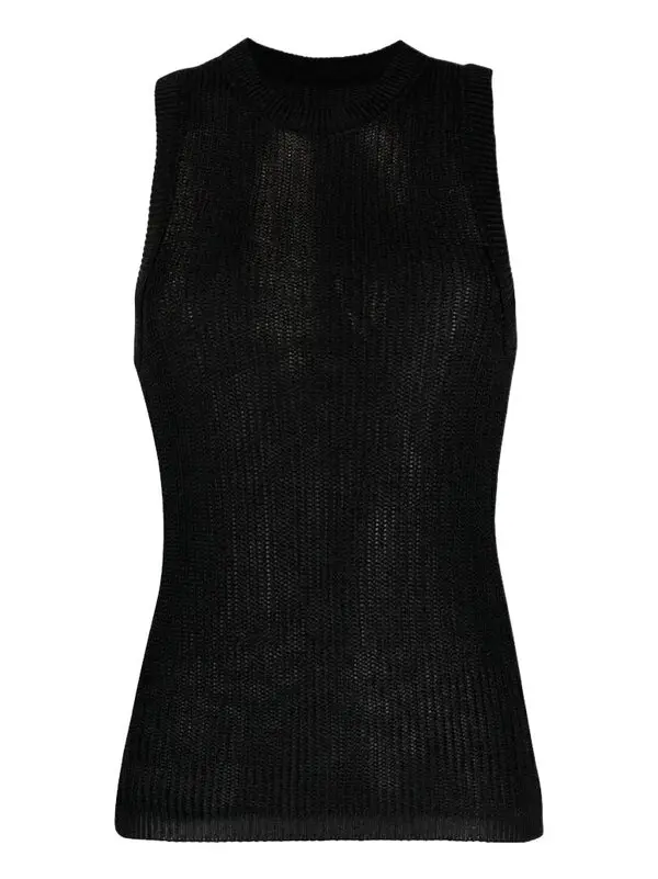 LOW CLASSIC High Neck Open-knit Tank Top - No