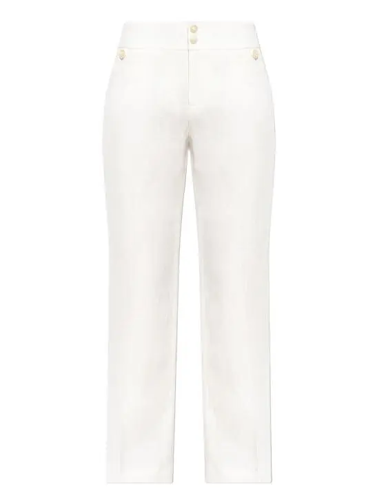 Etro High-waist Straight-leg Trousers With Decorative Buttons - Cream