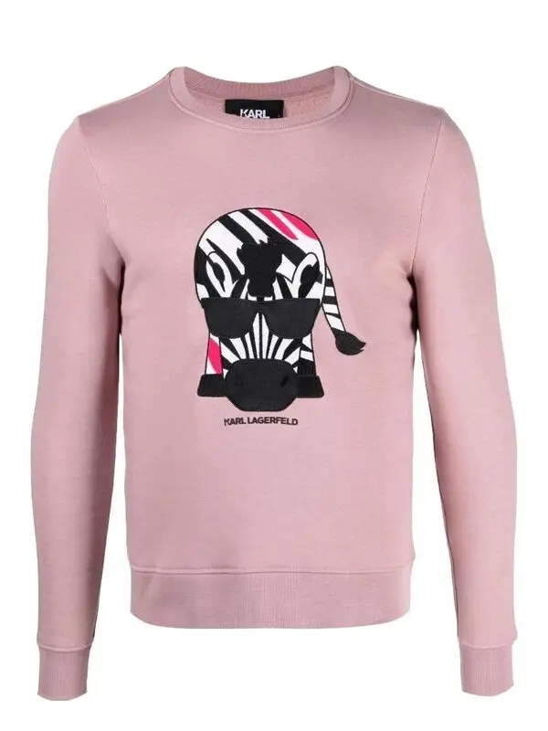 Karl Lagerfeld Zebra Logo Sweatshirt - Pink