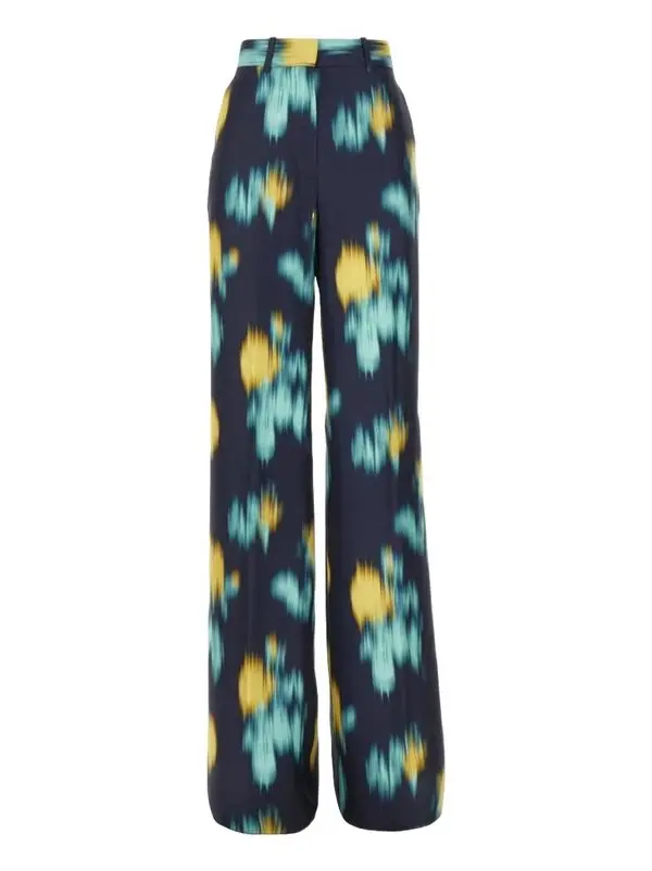 LANVIN Printed Straight Leg Pants - Black