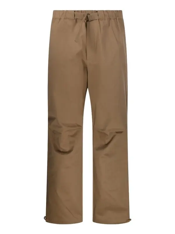DARKPARK Relaxed Fit Trousers With Knee Pleats And Drawstring Ankles - Brown