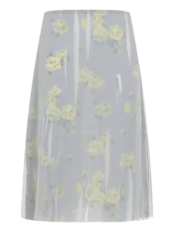 Acne Studios Floral Printed Midi Skirt - Gray