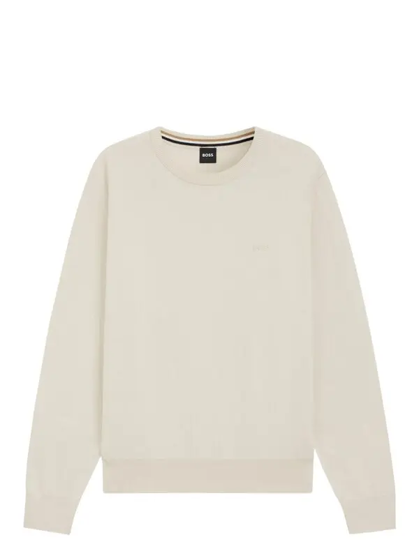 Hugo Boss Crew Neck Long Sleeve Sweater - Natural Color