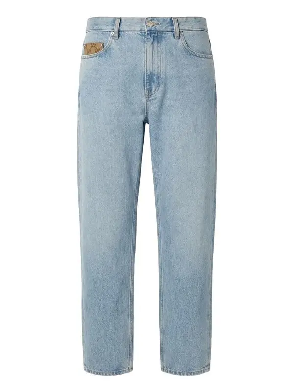 Gucci Gg Insert Washed Denim Jeans - Light Blue