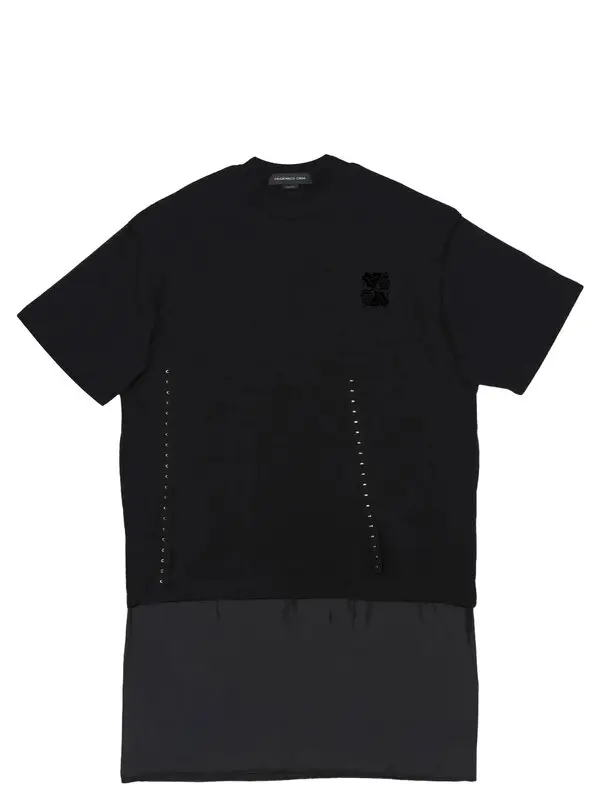 FEDERICO CINA Appliqué Detail Mini Dress - Black