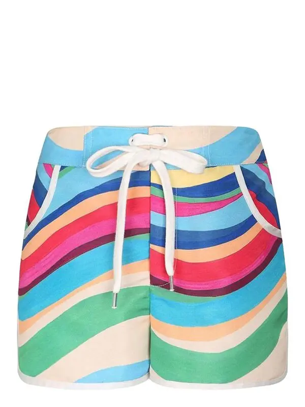 Red Valentino Striped Drawstring Shorts - Multicolor