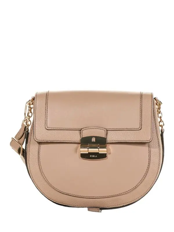 Furla Logo Shoulder Bag - Nude