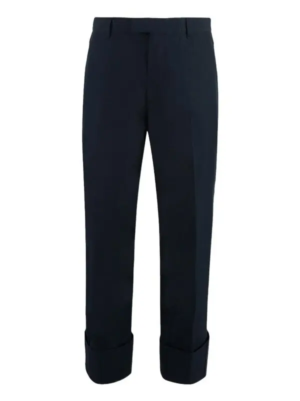 Bottega Veneta Straight Leg Logo Detail Pants - Black