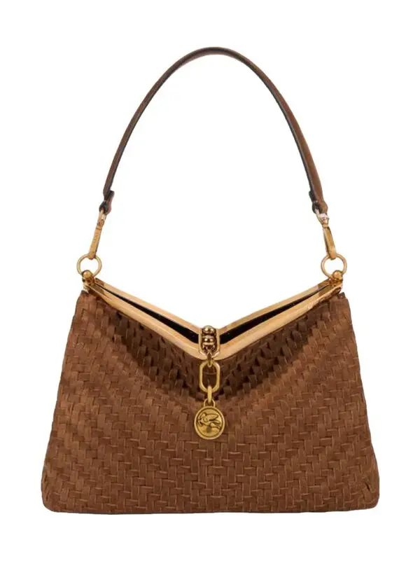 Etro Medium Woven Vela Bag - Brown