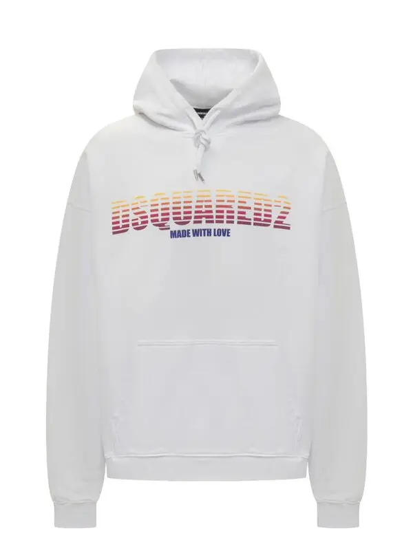 Dsquared2 Logo-printed Drawstring Hoodie - White