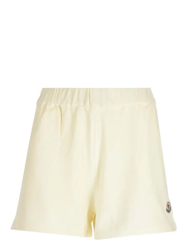 Moncler Terrycloth Shorts With Side Logo Decals - White