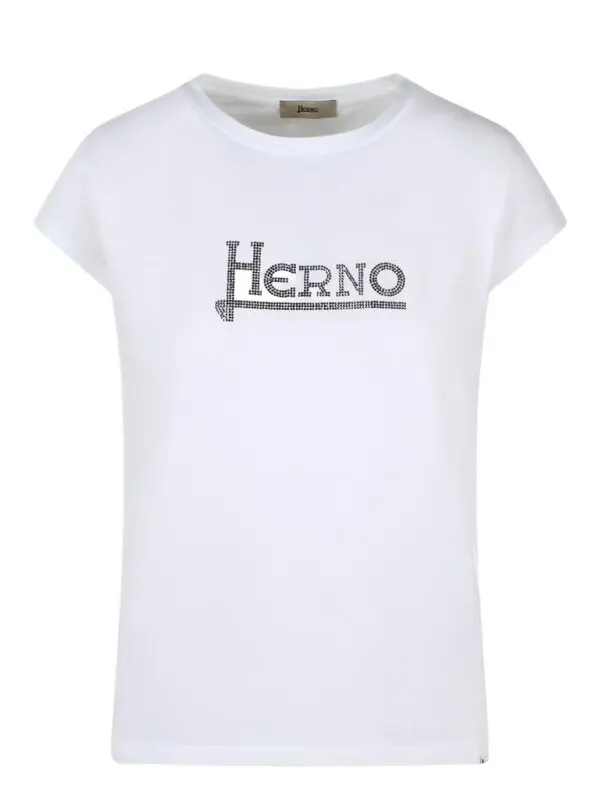 Herno Logo Embellished Crewneck T-shirt - White