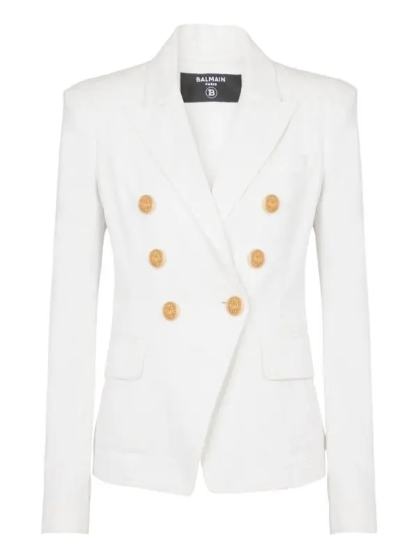 Balmain 6-button Denim Jacket - White