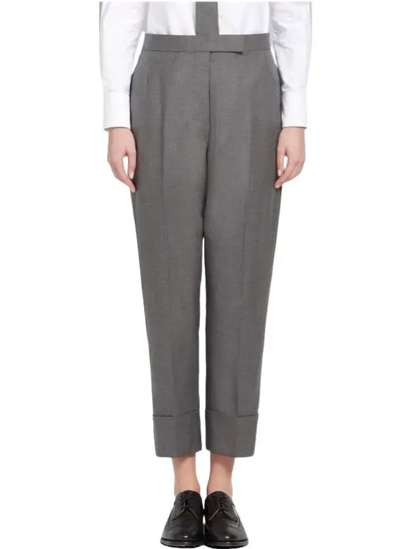Thom Browne Super 120s High-waisted Trousers - Grey