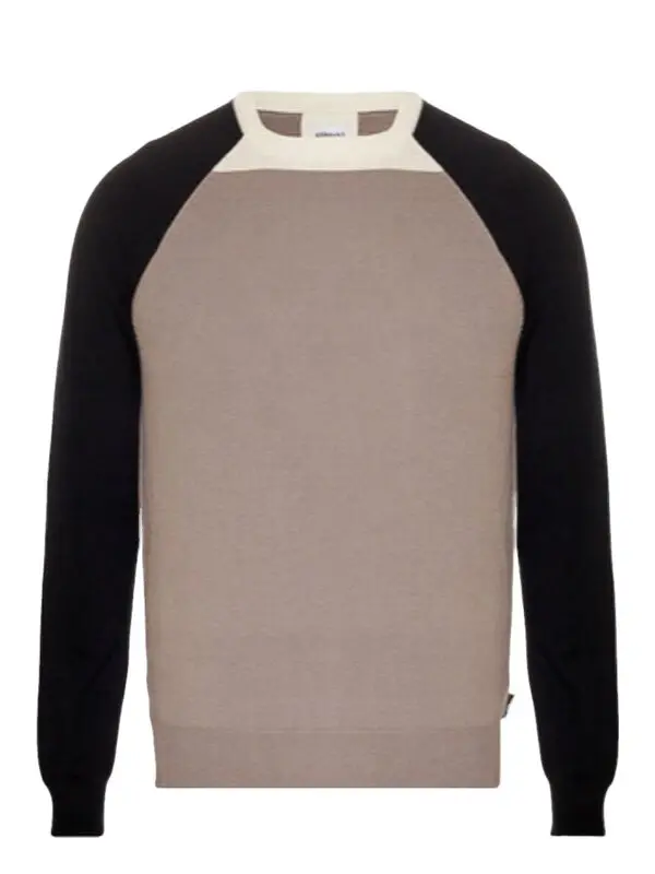 Emporio Armani Crewneck Sweater With Contrast Sleeves - Nude