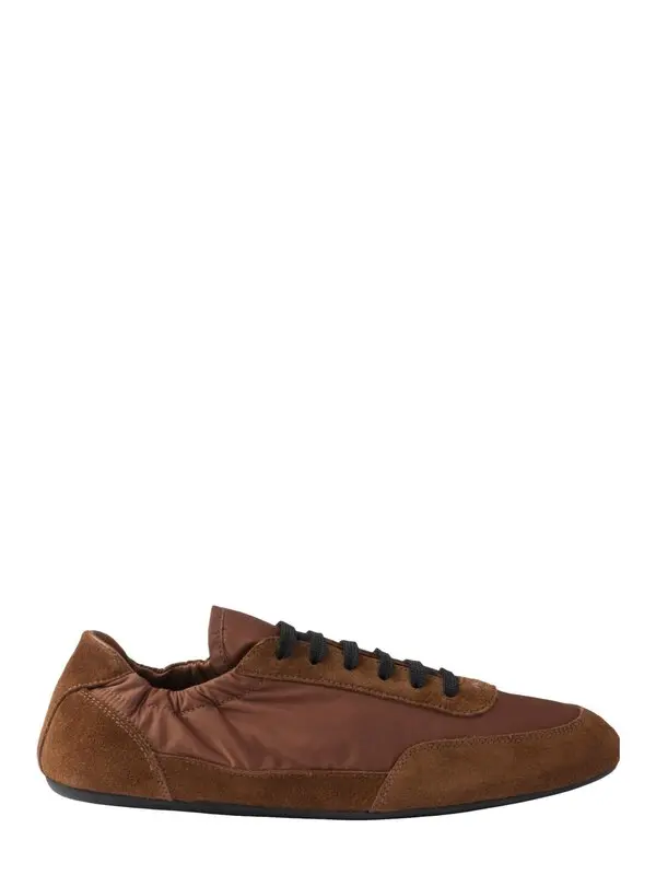 Prada Round Toe Collapsible Sneakers - Brown