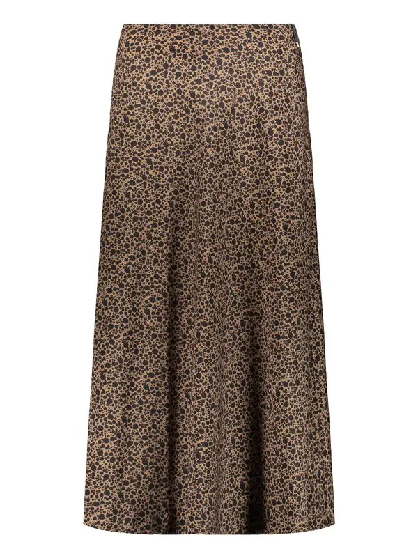 Herno Pleated Printed Midi Skirt - Brown