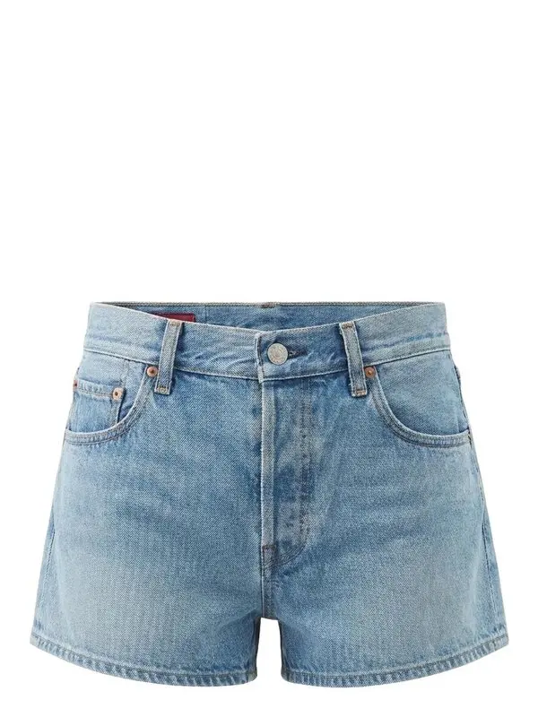 Gucci Stonewashed Certified Cotton Denim Shorts - Light Blue