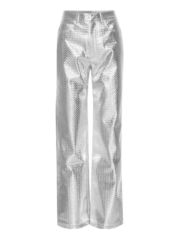 ROTATE BY BIRGER CHRISTENSEN Braided Straight-leg Trousers - Silver