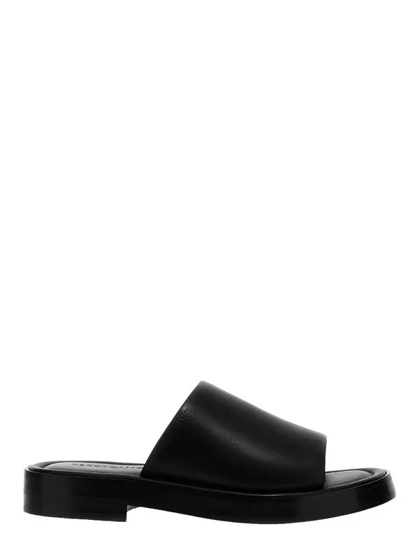 FERRAGAMO Logo Slip-on Sandals - Black