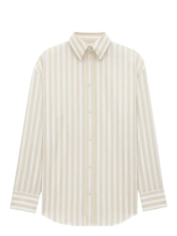 Saint Laurent Cassandre Striped Button-up Shirt - White