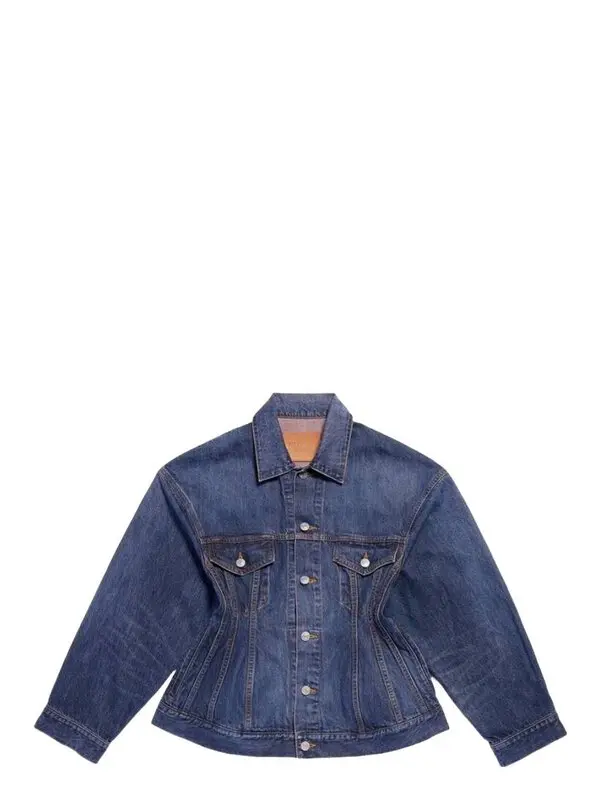 Balenciaga Collared Button-up Denim Jacket - Blue