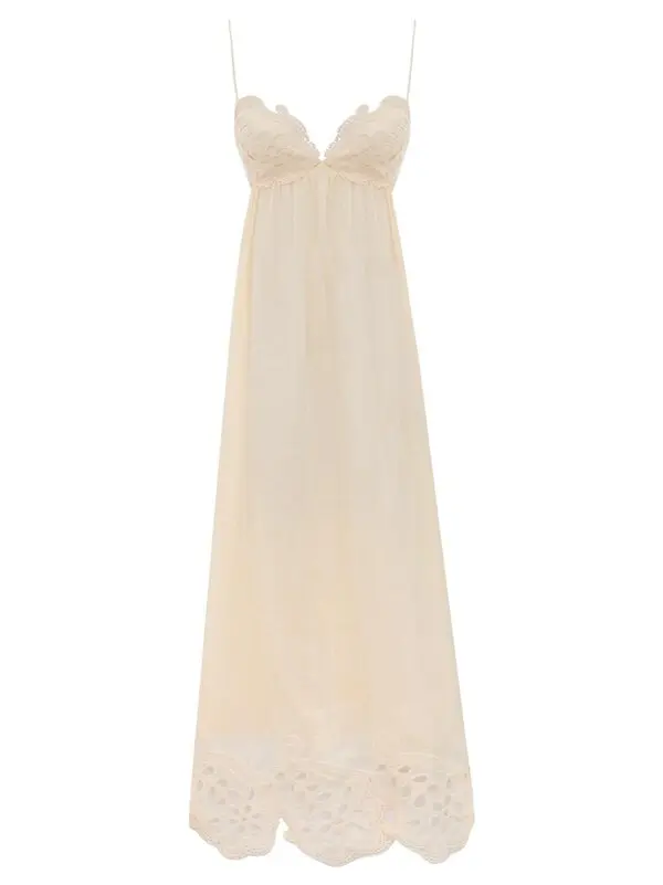 Zimmermann Coco Embroidered Maxi Dress - Cream