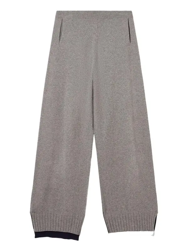 Stella McCartney Panelled Knitted Wide-leg Trousers - Gray