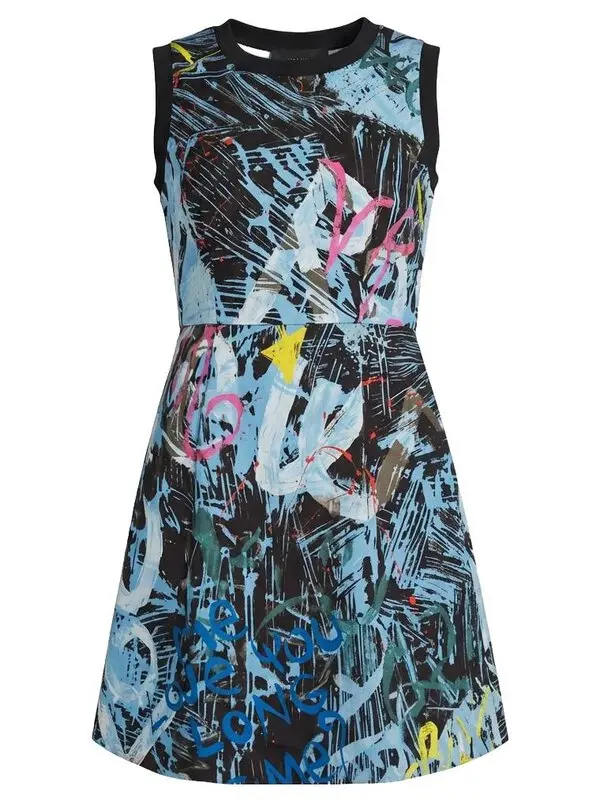 Sportmax Round Neck Printed Dress - Black