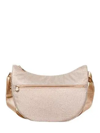 Borbonese Zipped Medium Shoulder Bag - Nude