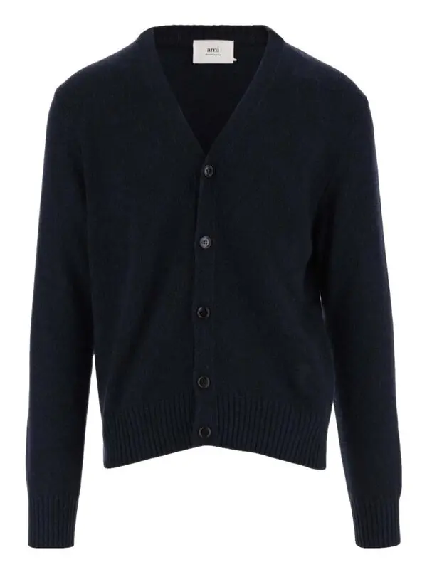 Ami V-neck Buttoned Cardigan - Black