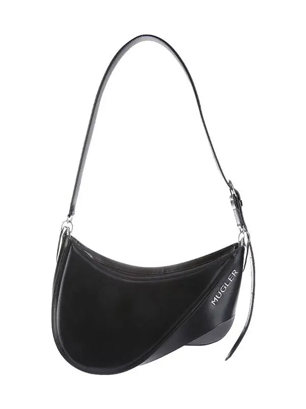MUGLER Spiral Curve 01 Shoulder Bag - Black