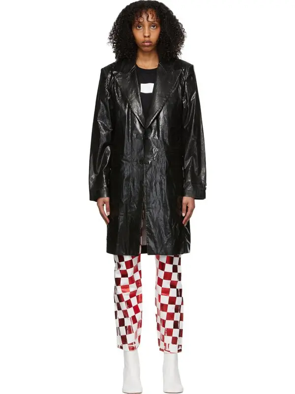 MAISON MARGIELA Coated Single-breasted Coat - Black