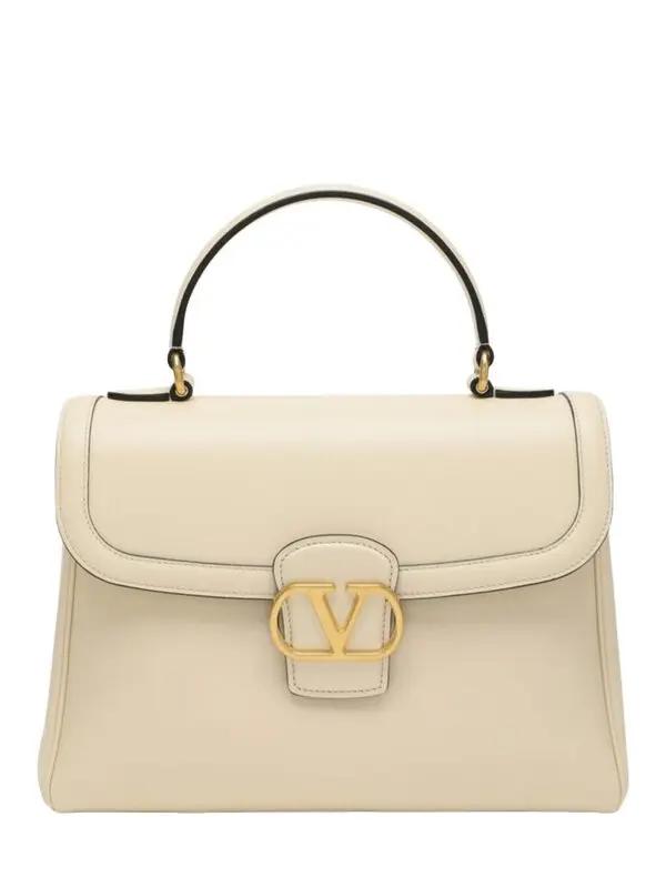 Valentino Garavani Large Shoulder Bag With Gold Tone Hardware - Nude