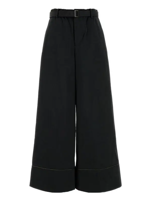 Sacai Belted Wide Leg Pants - Black